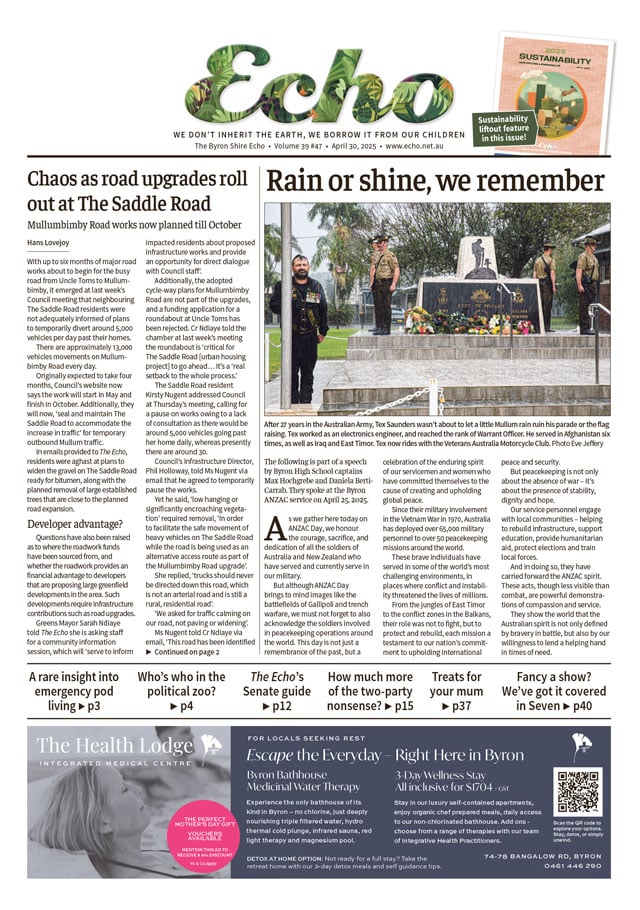 The Byron Shire Echo – Issue 39.47 – April 30, 2025