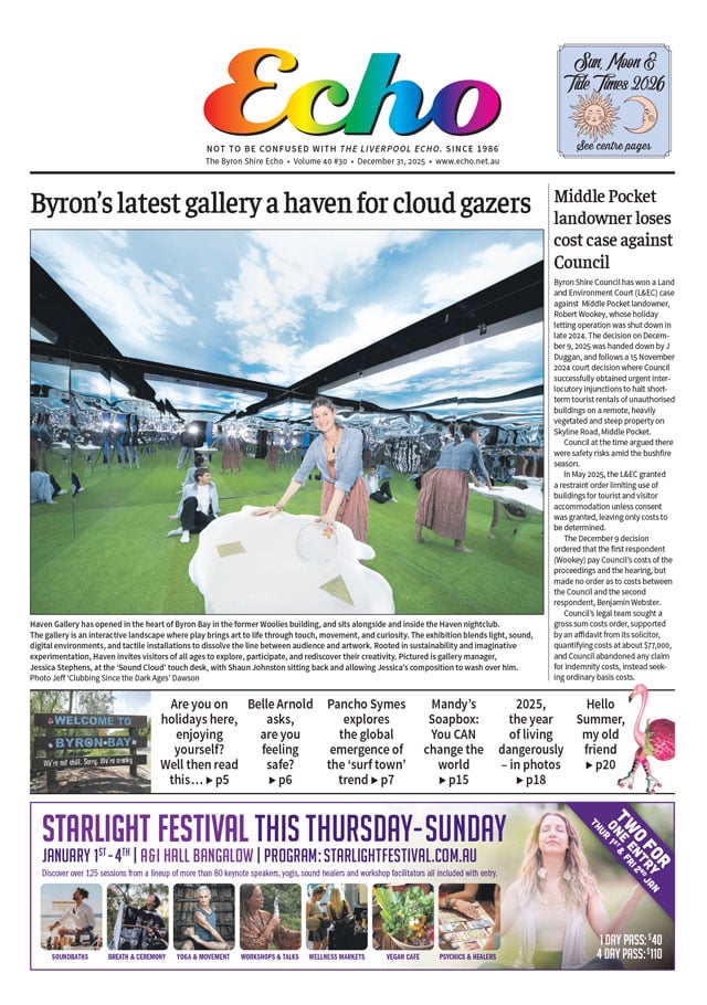 The Byron Shire Echo – Issue 40.30 – December 31, 2025